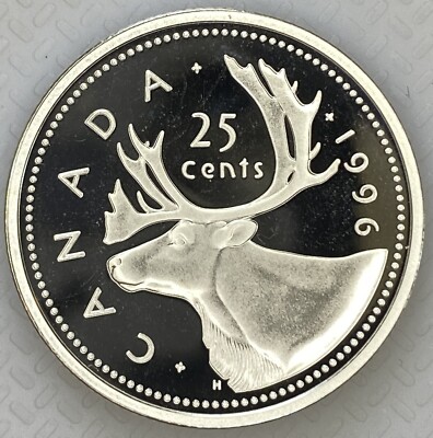 1996 CANADA 25 CENTS PROOF SILVER HEAVY CAMEO QUARTER COIN | eBay