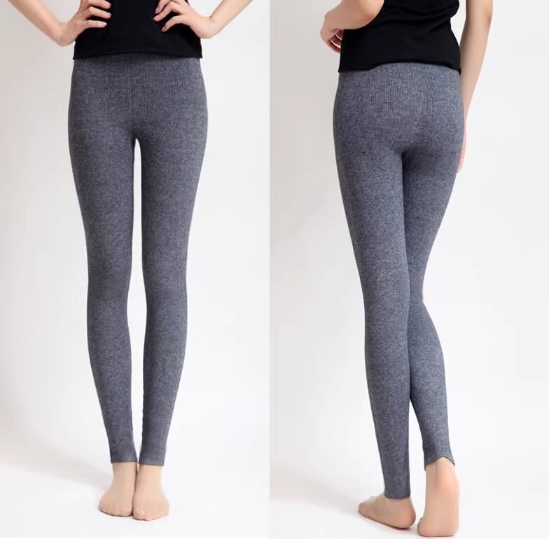 Womens Faux Wool Leggings Snug Seamless Pants Thick Winter Warm Comfort ...