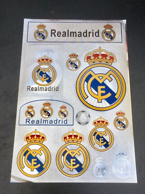 Real Madrid FC Stickers Set A4 Size Great For Car/Window /Home Use ...