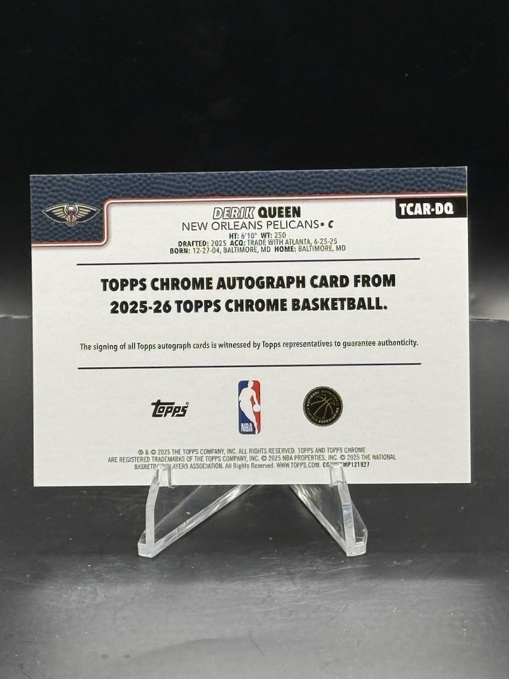 2025 Topps Chrome Derik Queen TCAR-DQ Rookie Auto | eBay