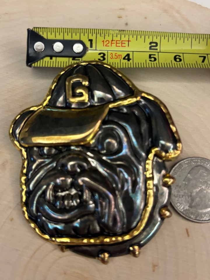 Vintage Georgia Bulldog Brooch Pin Pendant With Cap & G Large | eBay