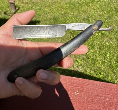 Vintage Imperial Razor Germany US Battleship Indiana Etched Blade ...