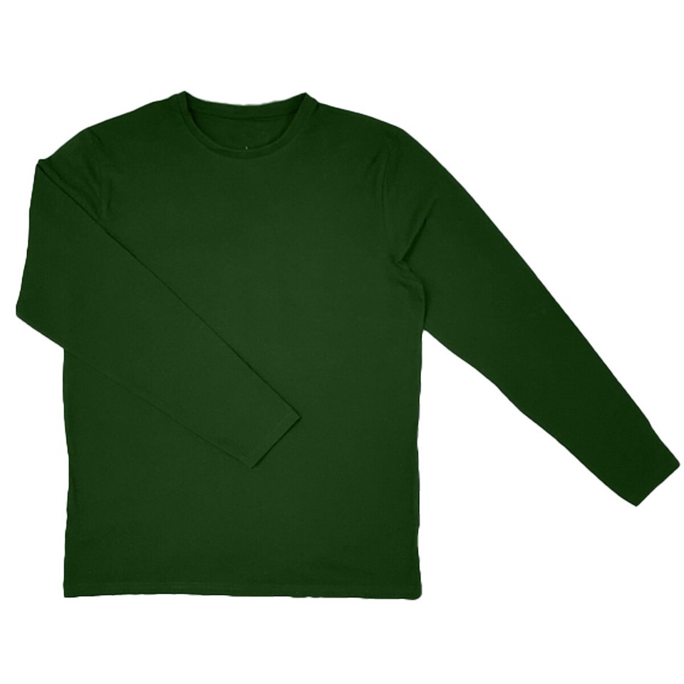 Mens Long Sleeve T Shirt Plain Cotton Crew Neck Slim Fit New Casual ...