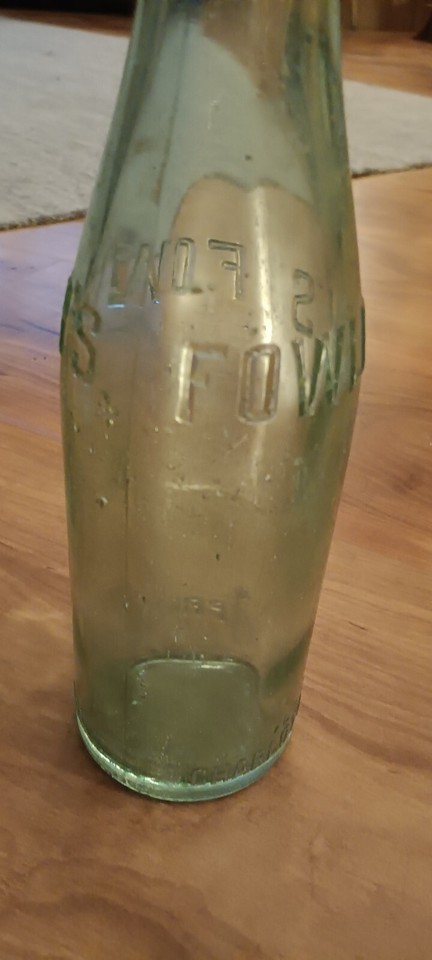 Vintage FOWLER'S (Pepsi-Cola Product) Green Embossed Glass Bottle ...