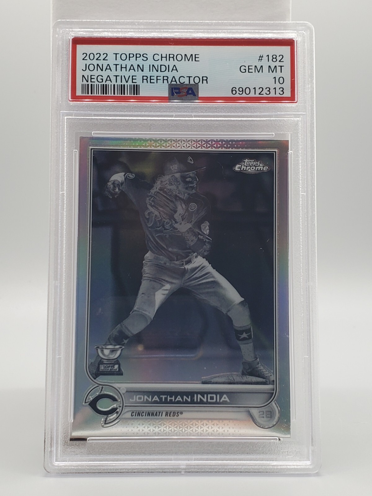 2022 Topps Chrome Jonathan India Negative Refractor PSA 10 Rookie CUP ...