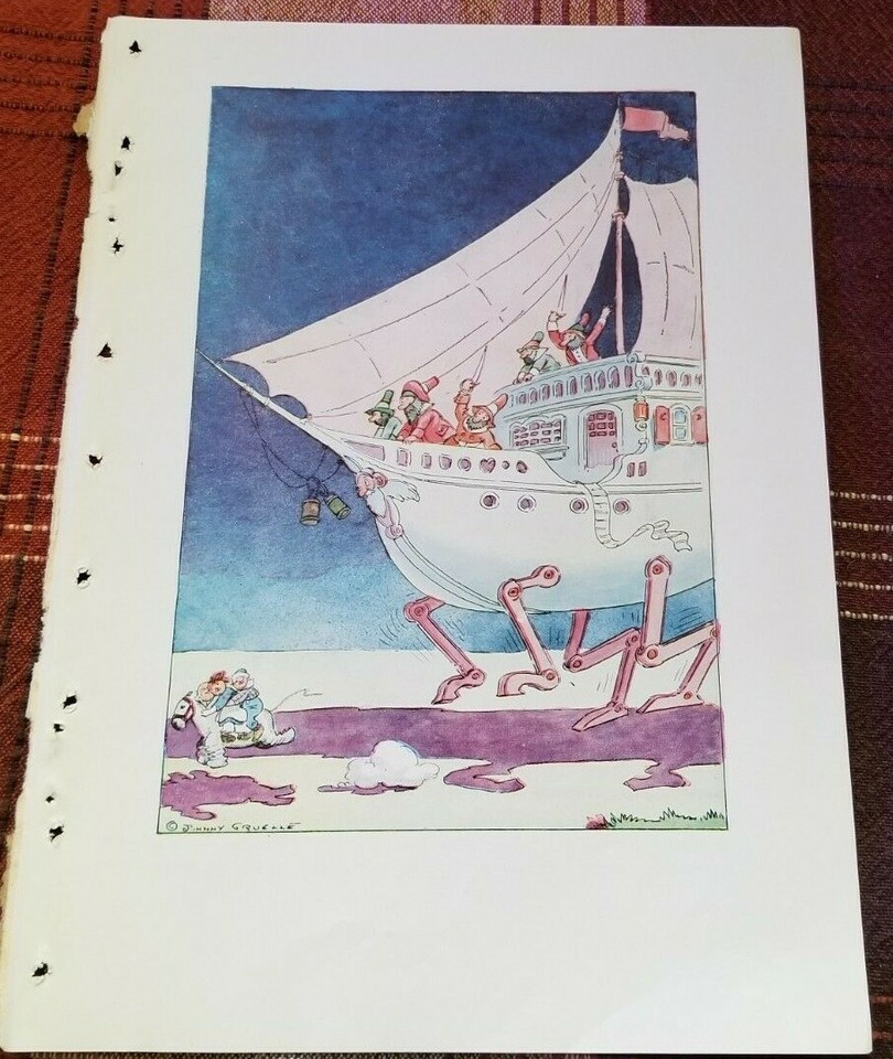 RAGGEDY ANN AND ANDY CAMEL PIRATE CHIEF SHIP 1951 Johnny Gruelle Color ...