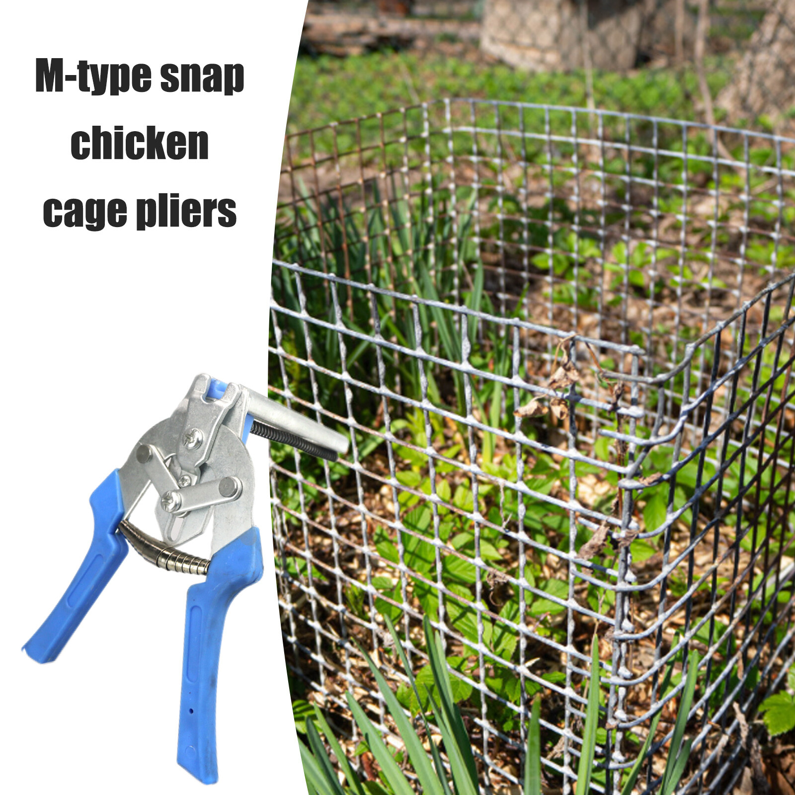 M-type Tied Cage Pliers Cage Assembly Clamp Tool (Blue Plier+1box Nails ...