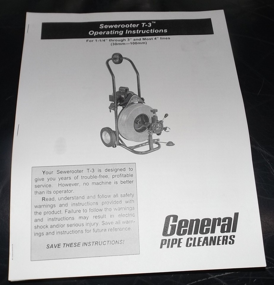 GENERAL SewerRooter T-3 Combination Sewer Machine Power Drain Cleaner ...