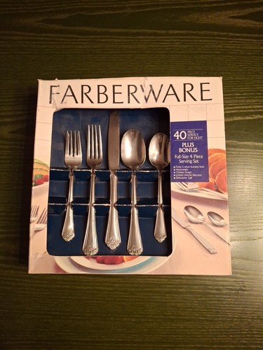 Farberware Rosebud Flatware 40 Pc Service For 8 + 4 Extra Serving ...