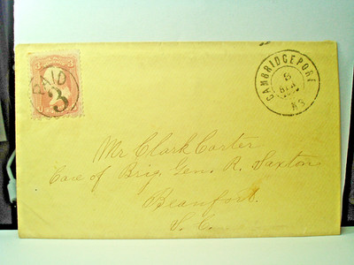 Civil War GENERAL RUFUS SAXTON Cover BEAUFORT SC ~ MEDAL OF HONOR ...