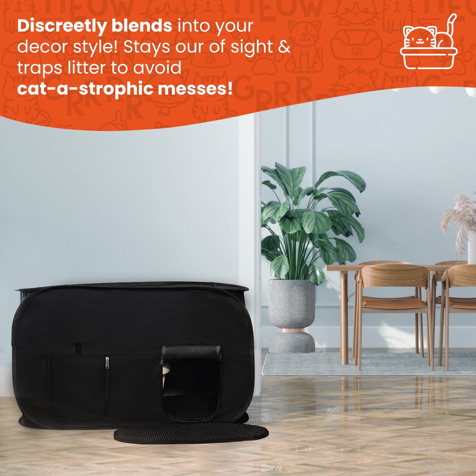 Pexter Cat Litter Box Enclosure - Discreet and Hidden - Kitty Litter ...