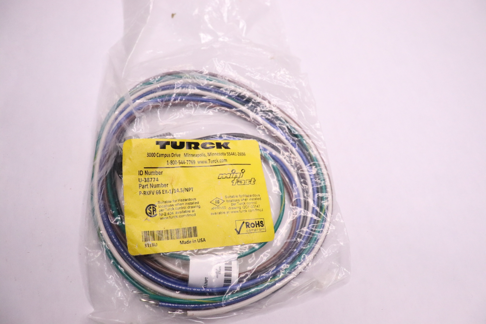 Turck Mini Fast Receptacle Female Connector P-RKFV66EX-1/14.5/NPT | eBay