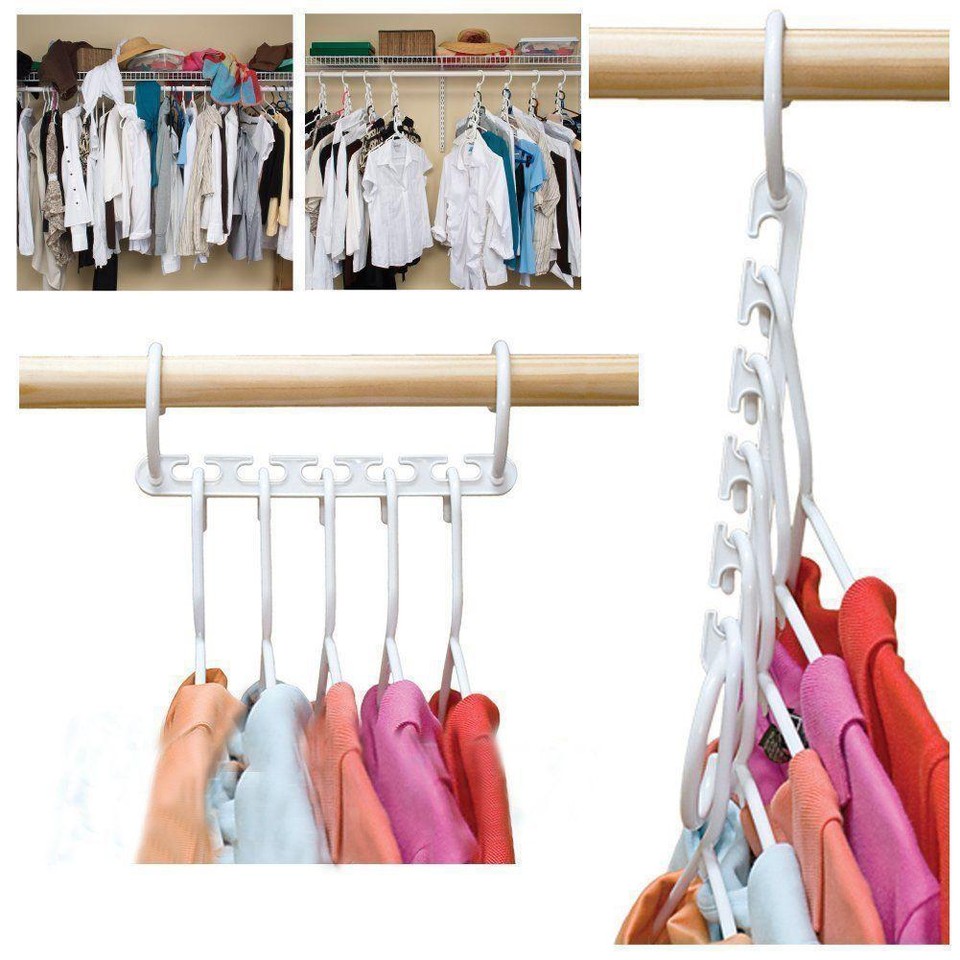 MULTI FUNCTION CLOTHES 8 HANGERS SAVING SPACE CLOSET ORGANIZER MAGIC ...