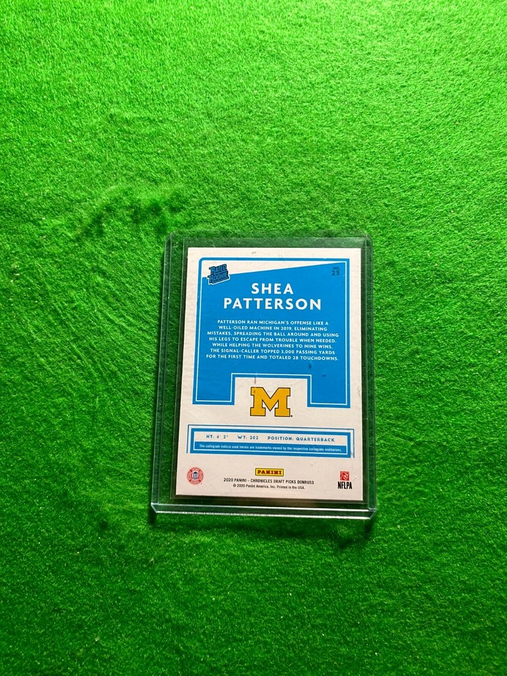 SHEA PATTERSON RATED ROOKIE CARD CHIEFS RC 2020 CHRONICLES DRAFT PICKS ...