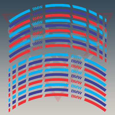 BMW M COLOURS WHEEL RIM STRIPES TAPE DECALS STICKERS FOR S1000RR S1000R ...