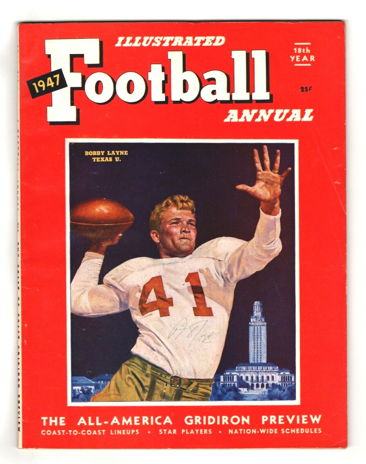 1947 Football Illustrated Annual Magazine - Bobby Layne – Texas A737 | eBay