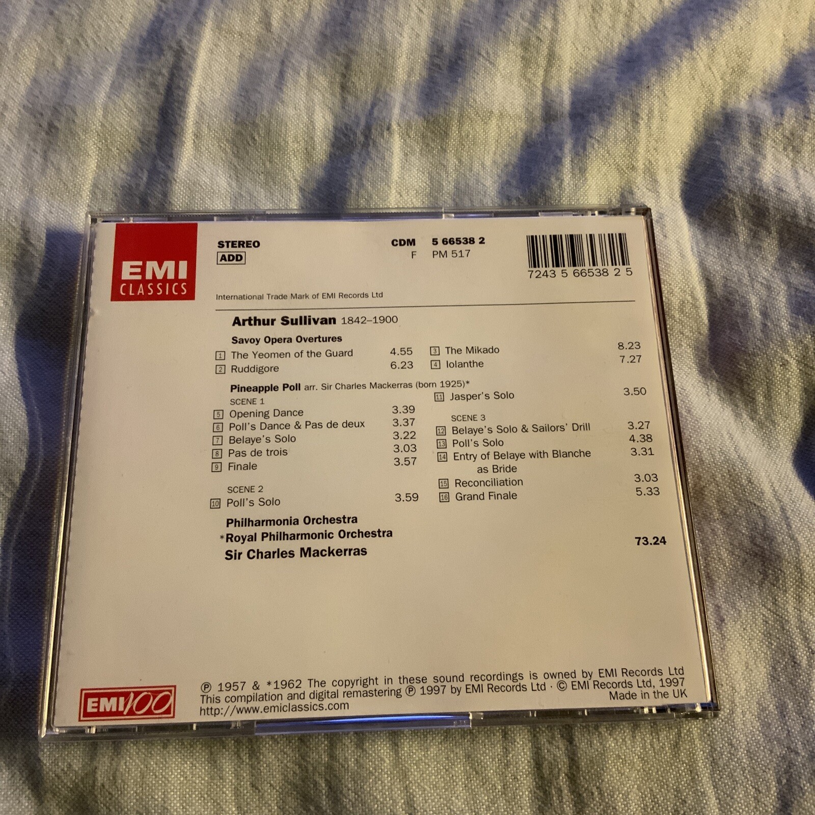 EMI CLASSICS: ARTHUR SULLIVAN - SAVOY OPERA OVERTURES / PINEAPPLE POLL ...