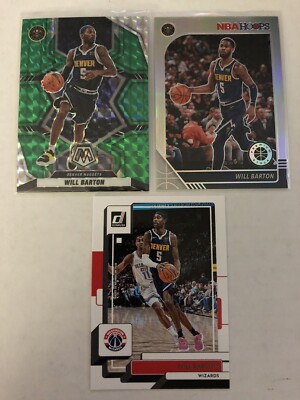 Will Barton Panini Parallel Cards Green Mosaic & Silver NBA Hoops ...
