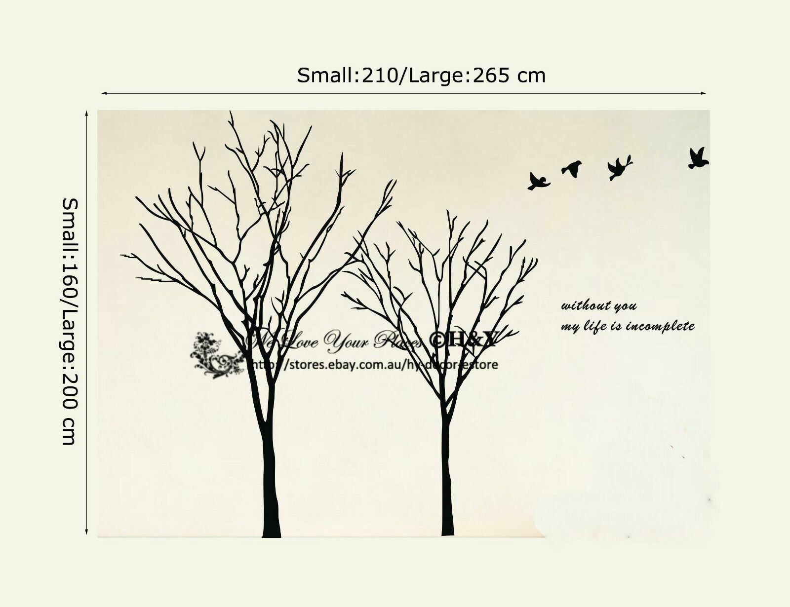 Gemini Tree Branch Removable Wall Art Stickers Mural Vinyl Decal Paper ...