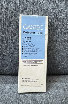 GASTEC 123 XYLENE 5-625PPM GAS DETECTION TUBE | eBay