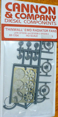 Cannon & Company HO #1704 Thinwall EMD 48" Radiator Fans pkg(3) -- Late ...