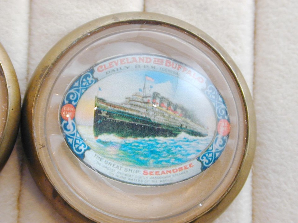 RARE Cleveland & Buffalo SS Seeandbee Steamer Bridle Rosettes Souvenir ...