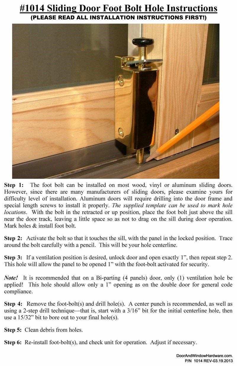 Sliding Patio Door Security Deadbolt Foot Lock Hardware in 11 Finishes ...