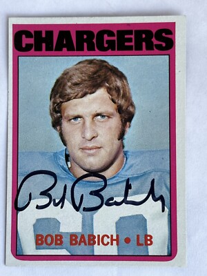 Bob Babich signed autographed AUTO 1972 Topps card #89 Chargers | eBay