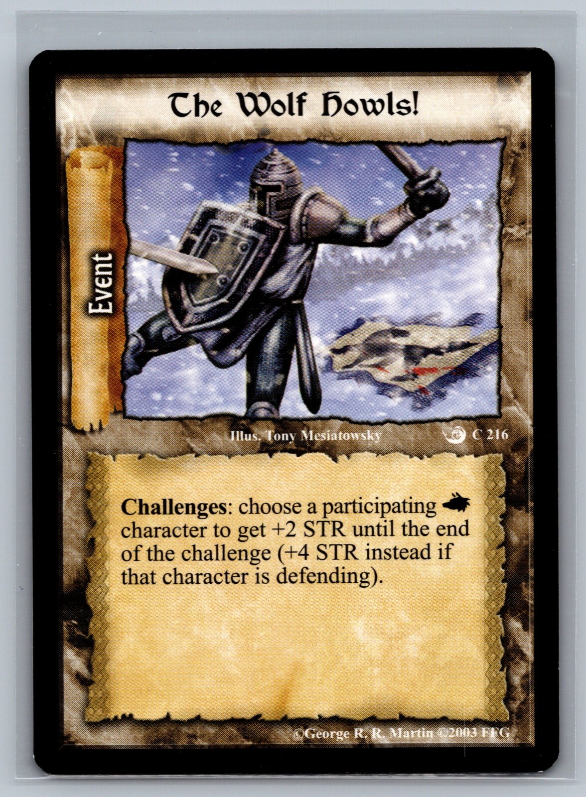 A Game of Thrones CCG The Wolf Howls! #216 GOT TCG Ice and Fire Edition ...