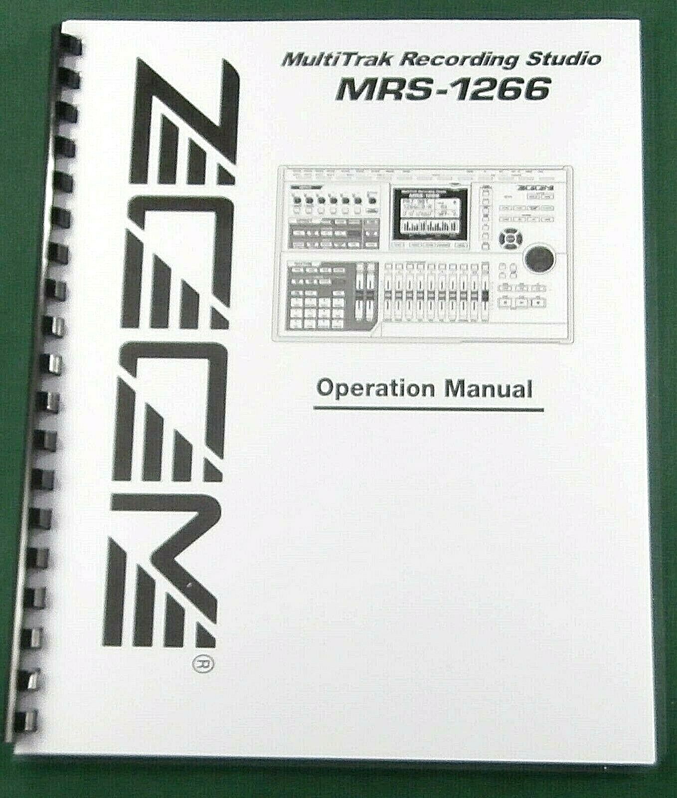Zoom MRS-1266 Operation Manual: Comb Bound & Protective Covers! | eBay