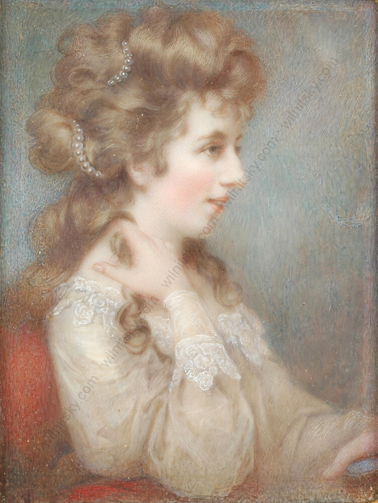 John Russel (1745-1806) "Miss Ann Bacon", fine miniature, ca. 1785 | eBay