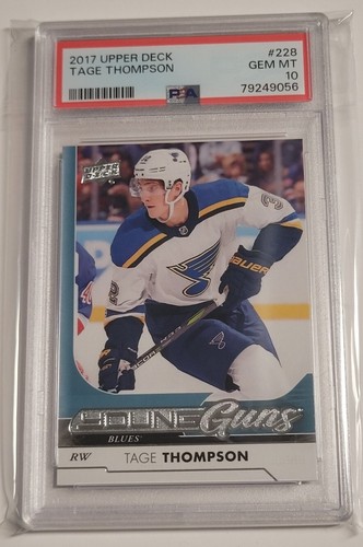 2017-18 Upper Deck TAGE THOMPSON Young Guns #228 SP RC PSA 10 Gem Mint ...