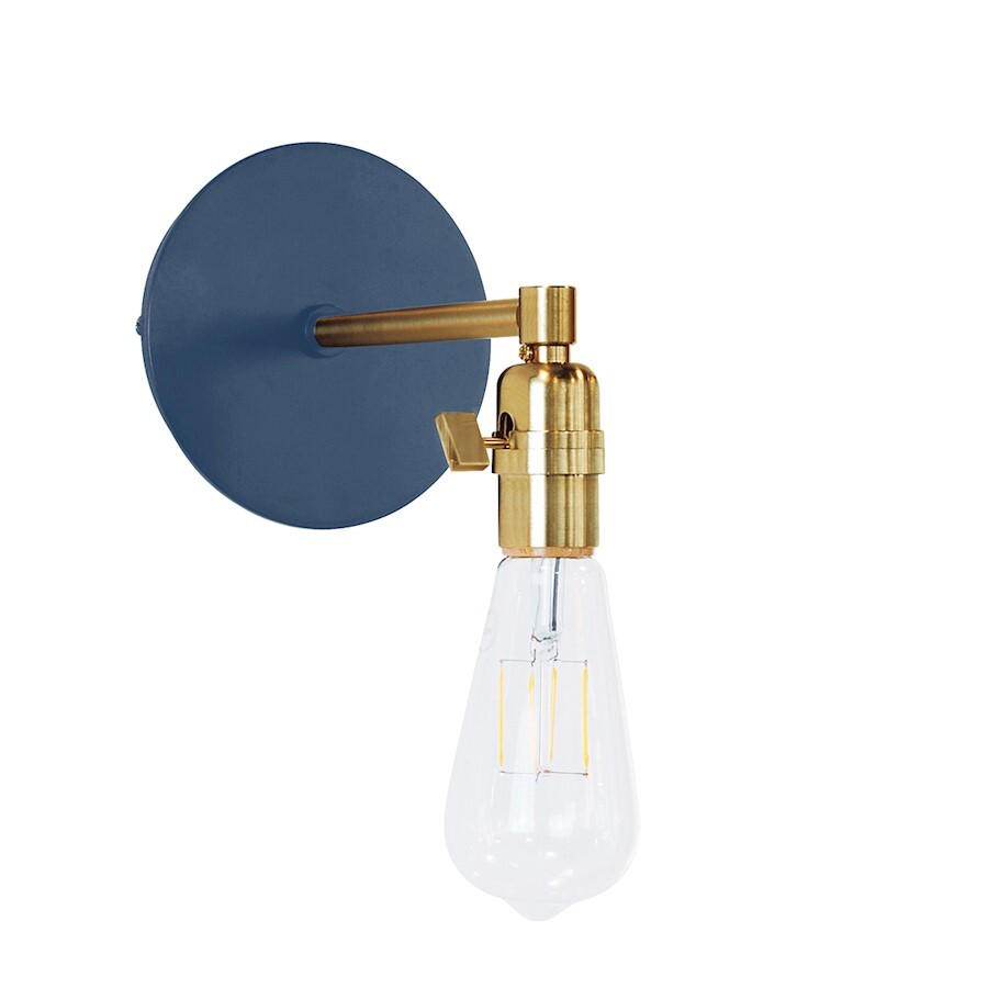 Montclair Lightworks Uno 6" Wall Sconce, Navy/Brushed Brass - SCM400-50 ...