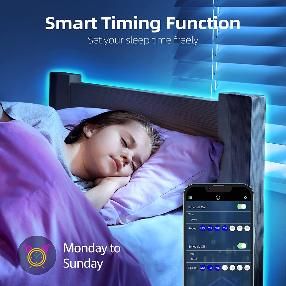 100Ft LED Strip Lights for Bedroom, Music Sync Color Changing Led ...