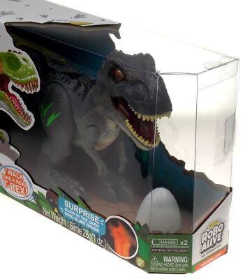 Zuru Robo Alive T-Rex Gray Real Life Robotic Pets Sounds Dino Slime Egg ...