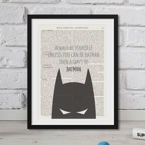 Dictionary Art Print Always Be Batman On Book Page Vintage Antique ...