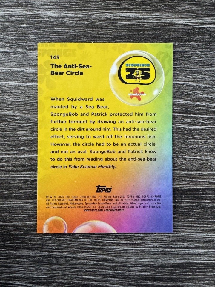 2025 Topps Chrome Spongebob The Anti-Sea-Bear Circle #145 Aqua ...