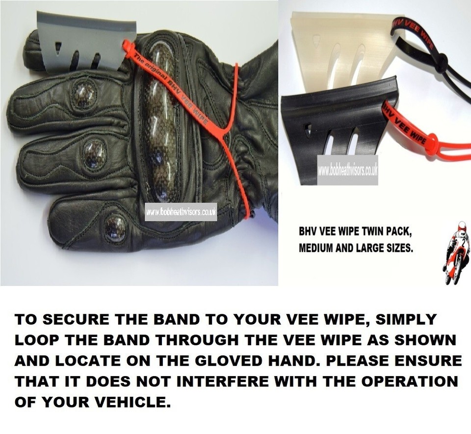 VISOR WIPER BLADE,MOTORCYCLE VISORS,GLOVE MOUNTED VISOR WIPE,LARGE ...