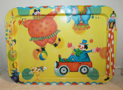 Vintage Clown Tin Metal Child's Animated Kids Cartoon Folding TV Lap ...