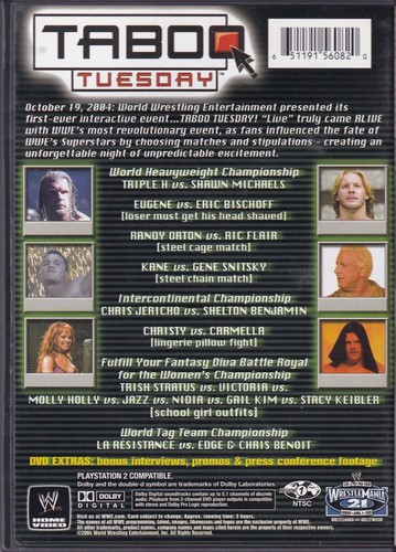 Taboo Tuesday 2004 WWE Wrestling DVD HHH Shawn Michaels Ric Flair Wrestler | eBay