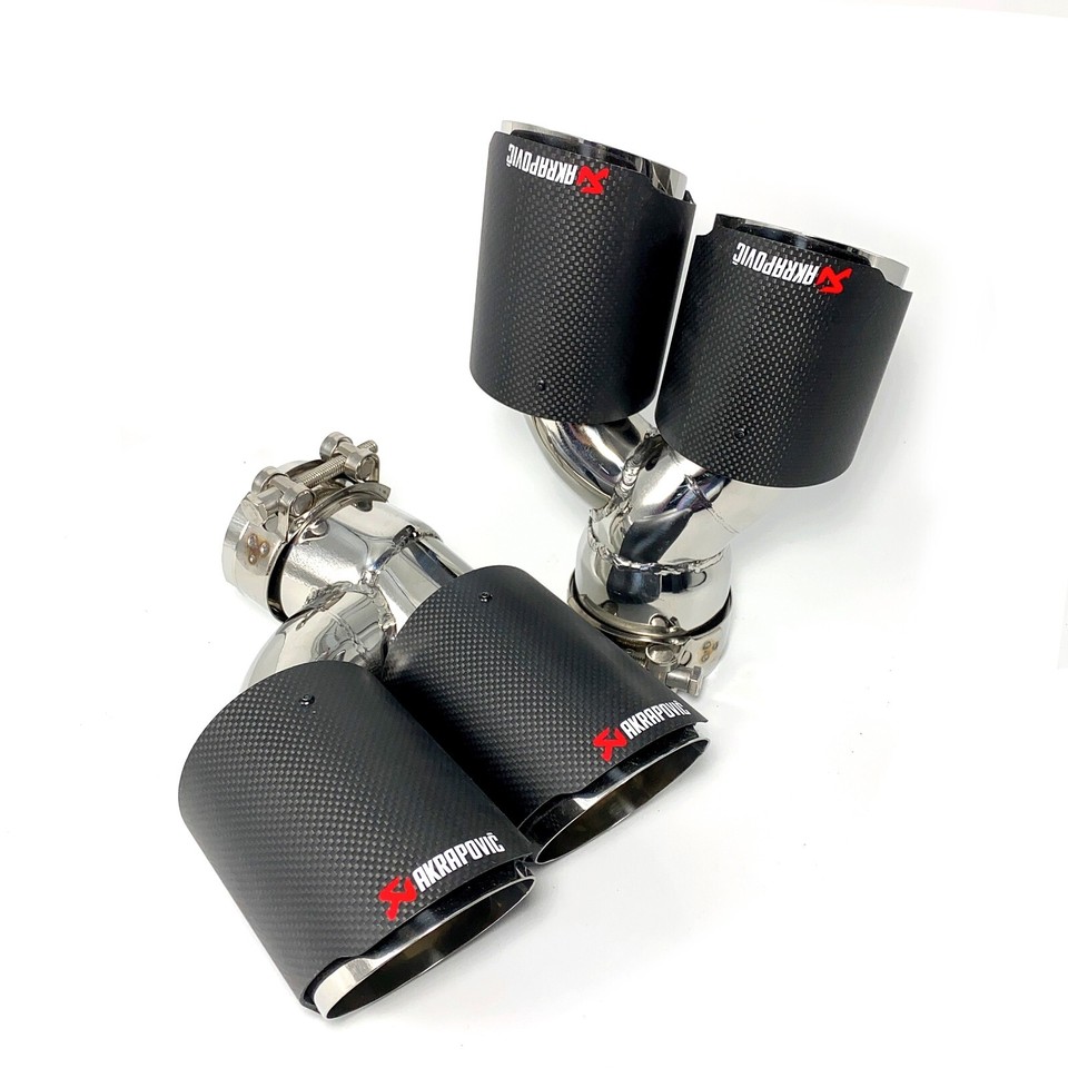 1 Pair Akrapovic Dual Exhaust Tip Carbon Tailpipe For BMW 525i 528i ...