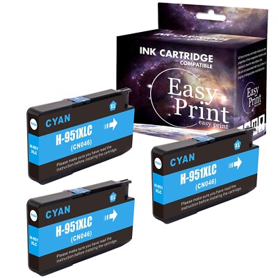 3PK 950 cyan ink cartridges Office-jet Pro 8600 8620 8610 8615 8630 ...