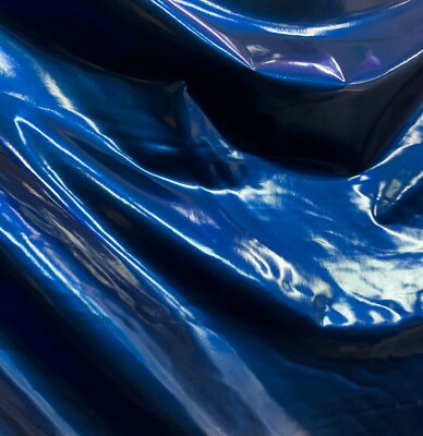DARK BLUE Shiny Glossy PVC Pleather Stretch Fabric (58 in.) Sold By The ...