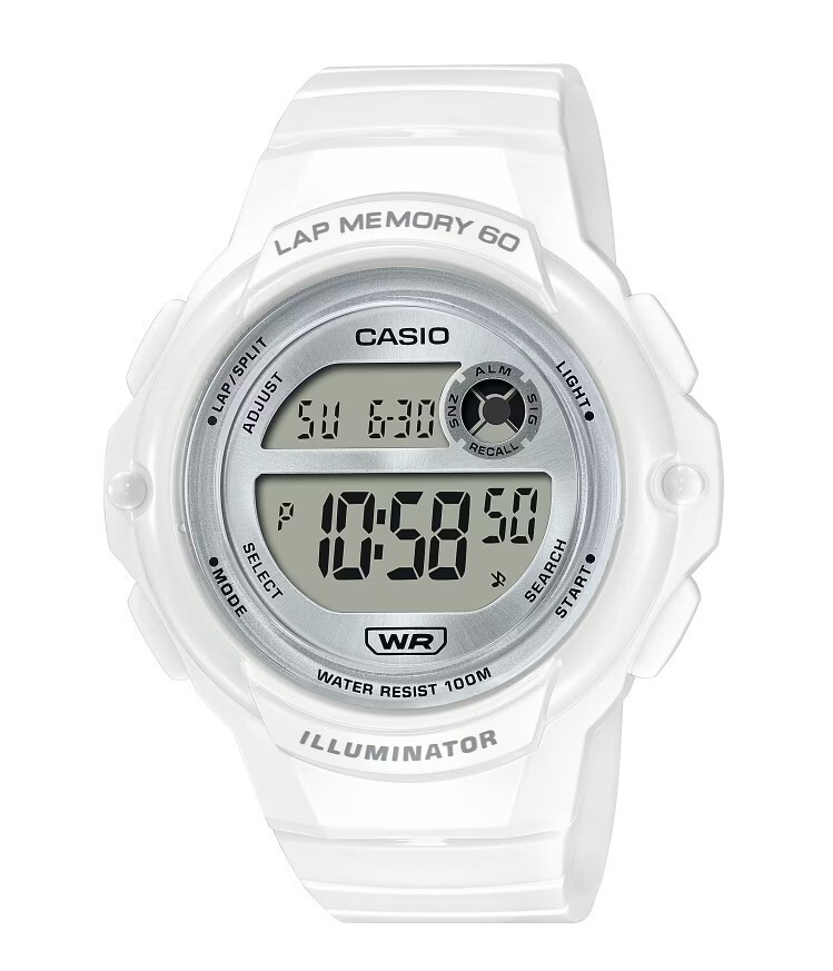 Casio Men White Resin Band Day Date Indicator Watch 41MM LWS1200H-7A1V