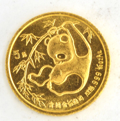 1985 5 Yuan Chinese Mint Panda 1/20th Ounce .999 Fine Pure Gold Proof ...