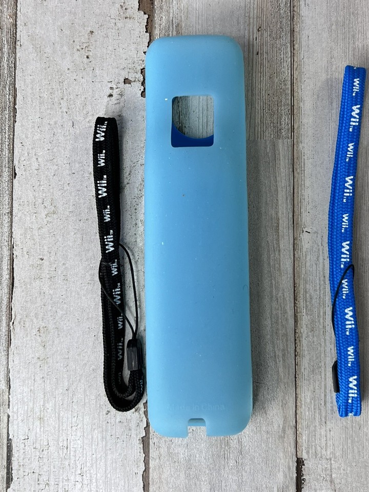 Nintendo Wii Remote Jacket Cover Sleeve Grip Rubber Silicone Blue And 2 ...
