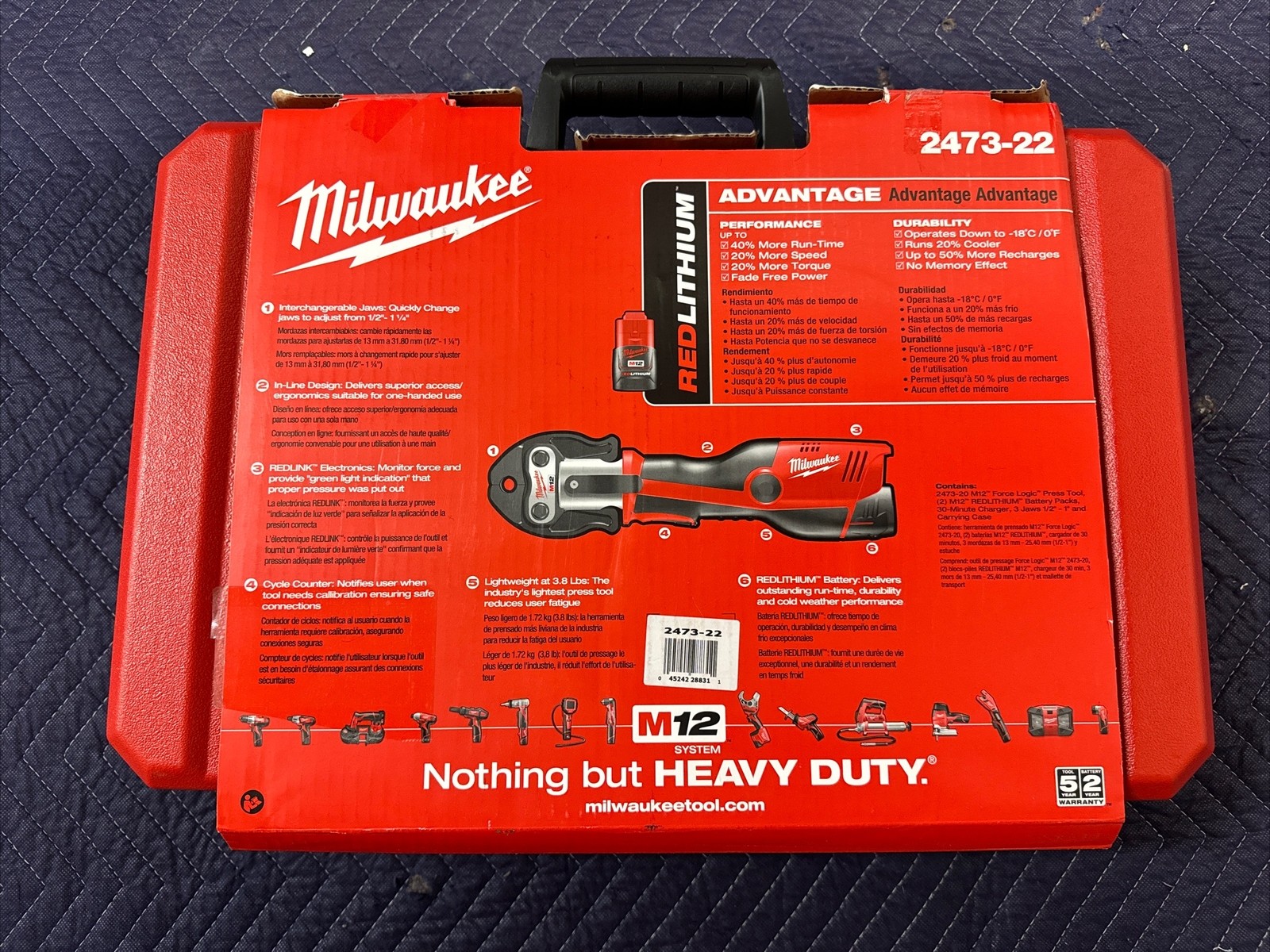 Milwaukee M12 FORCE LOGIC Press Tool Kit with Jaws - 2473-22 for sale ...