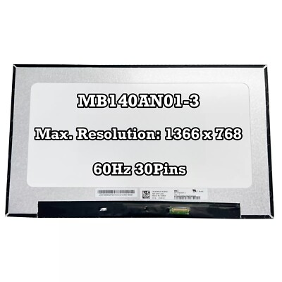 MB140AN01-3 14.0 inch Original HD Laptop LCD Display Screen Tested 1366 ...