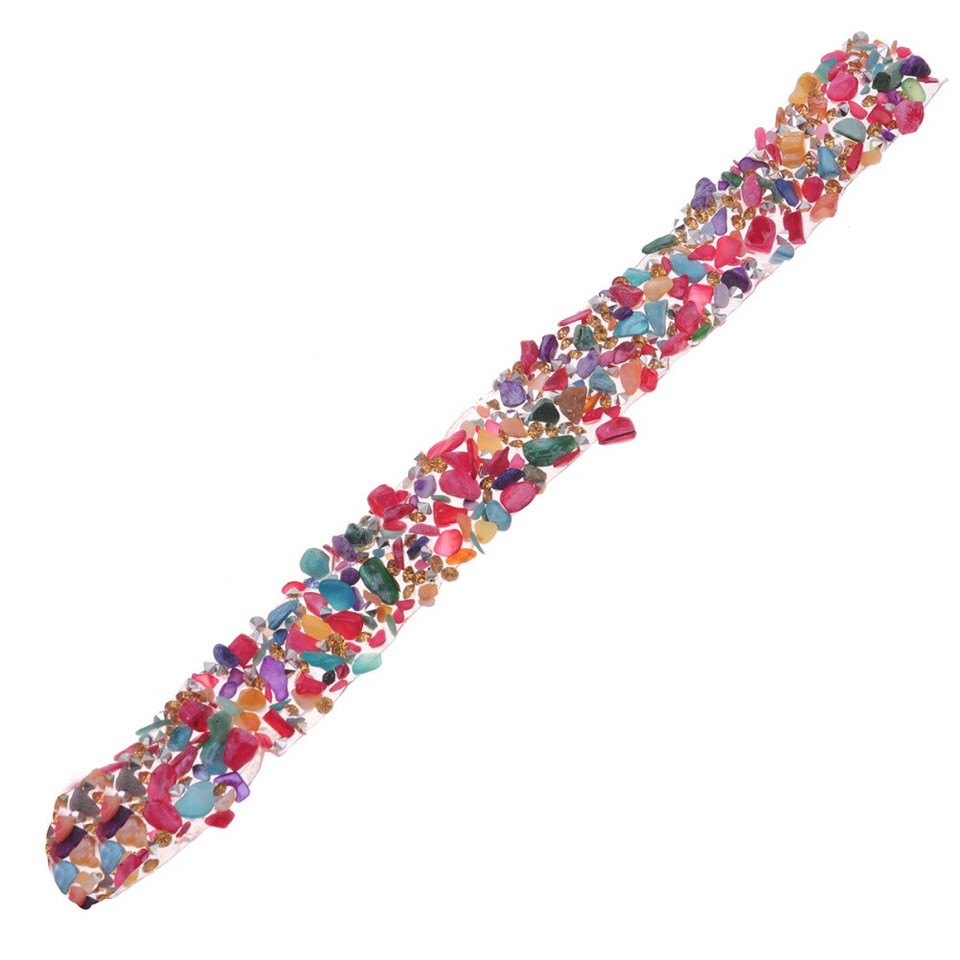 1 Meters Colorful Rhinestone Shell Trim Bling Ribbon Sewing on Trim for ...