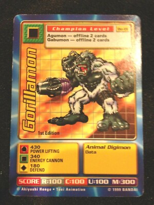 1999 Digimon - Digital Monsters Trading Card Game 1st Edition ...